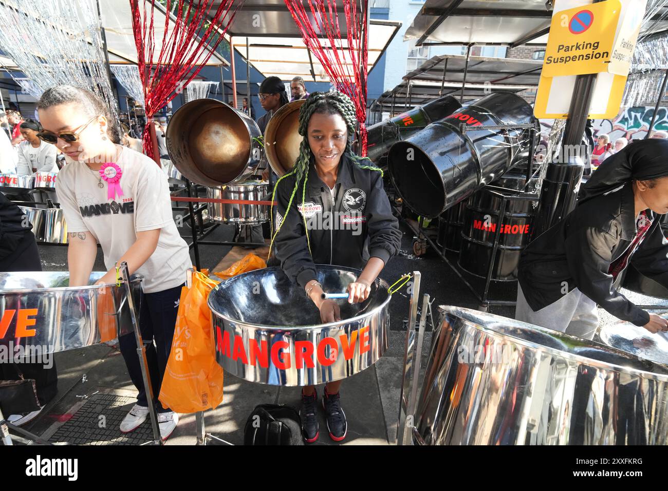 Members of Mangrove Steelband performing during Notting Hill Carnival's ...