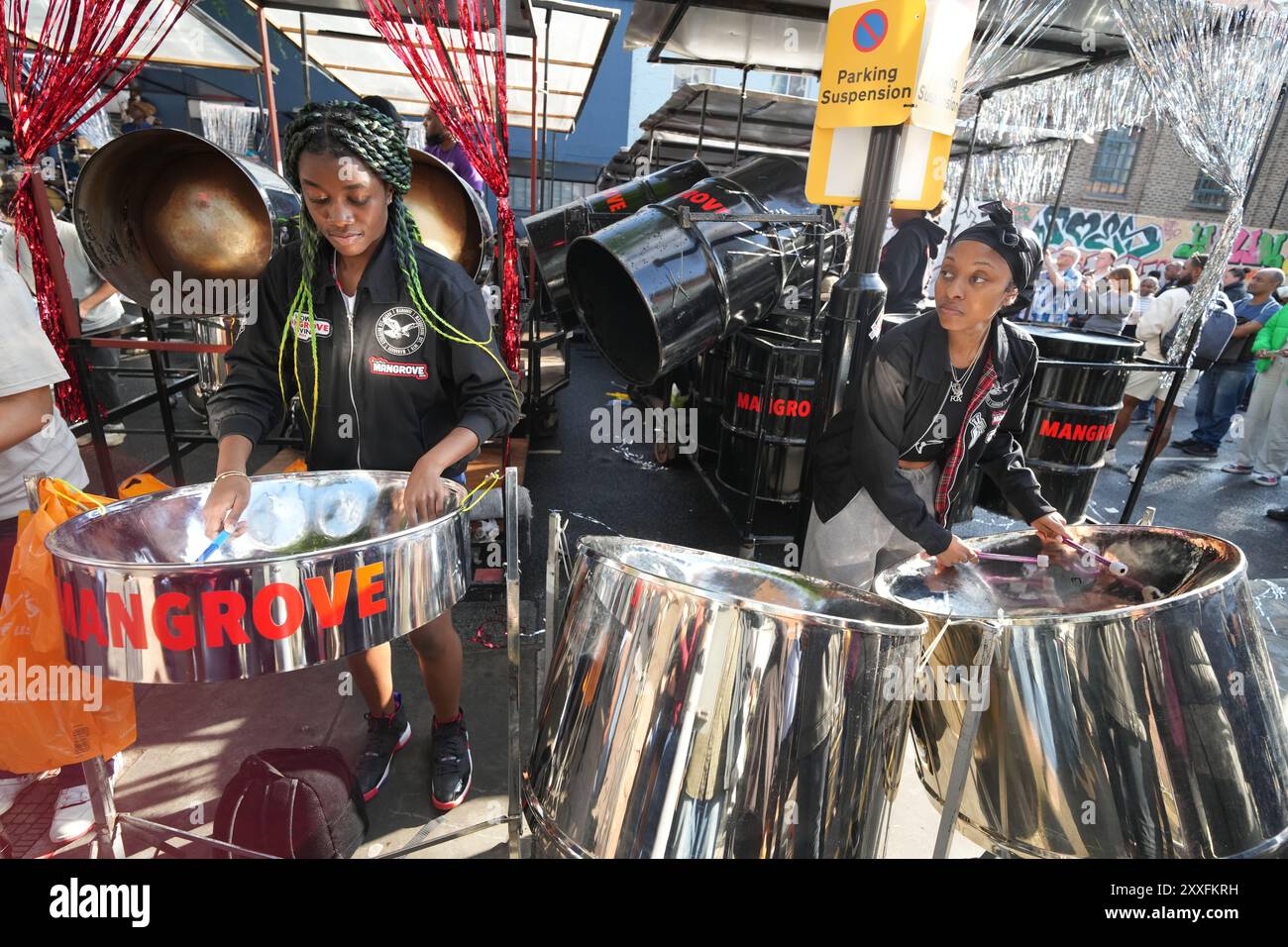 Members of Mangrove Steelband performing during Notting Hill Carnival's ...