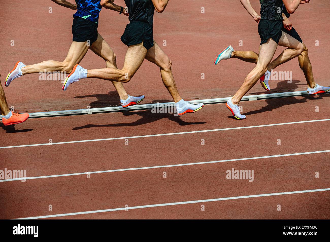 group athletes running 800 meters at stadium Stock Photo - Alamy
