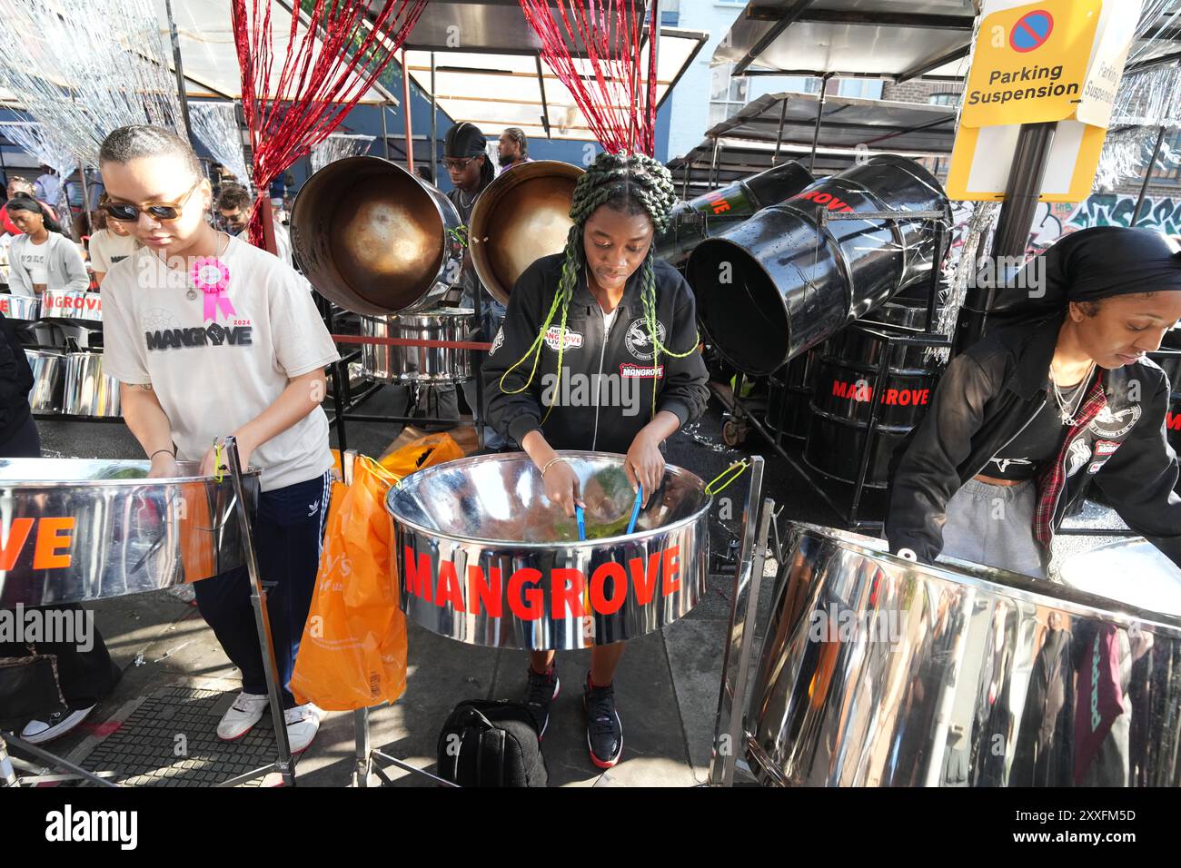 Members of Mangrove Steelband performing during Notting Hill Carnival's ...