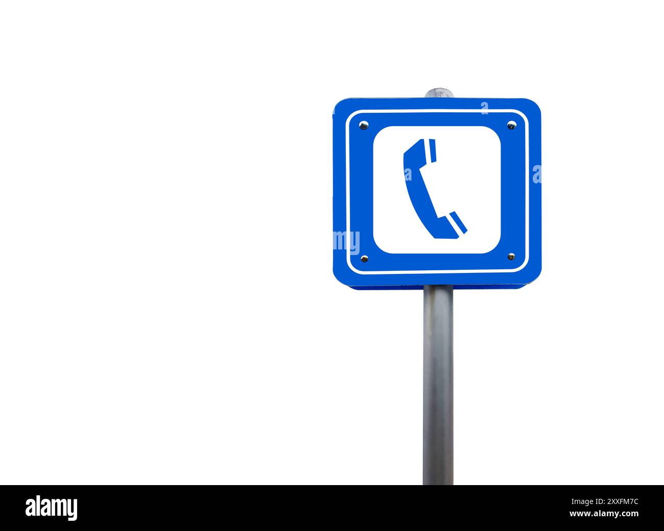 Blue sign with the public telephone symbol, complete with precise ...