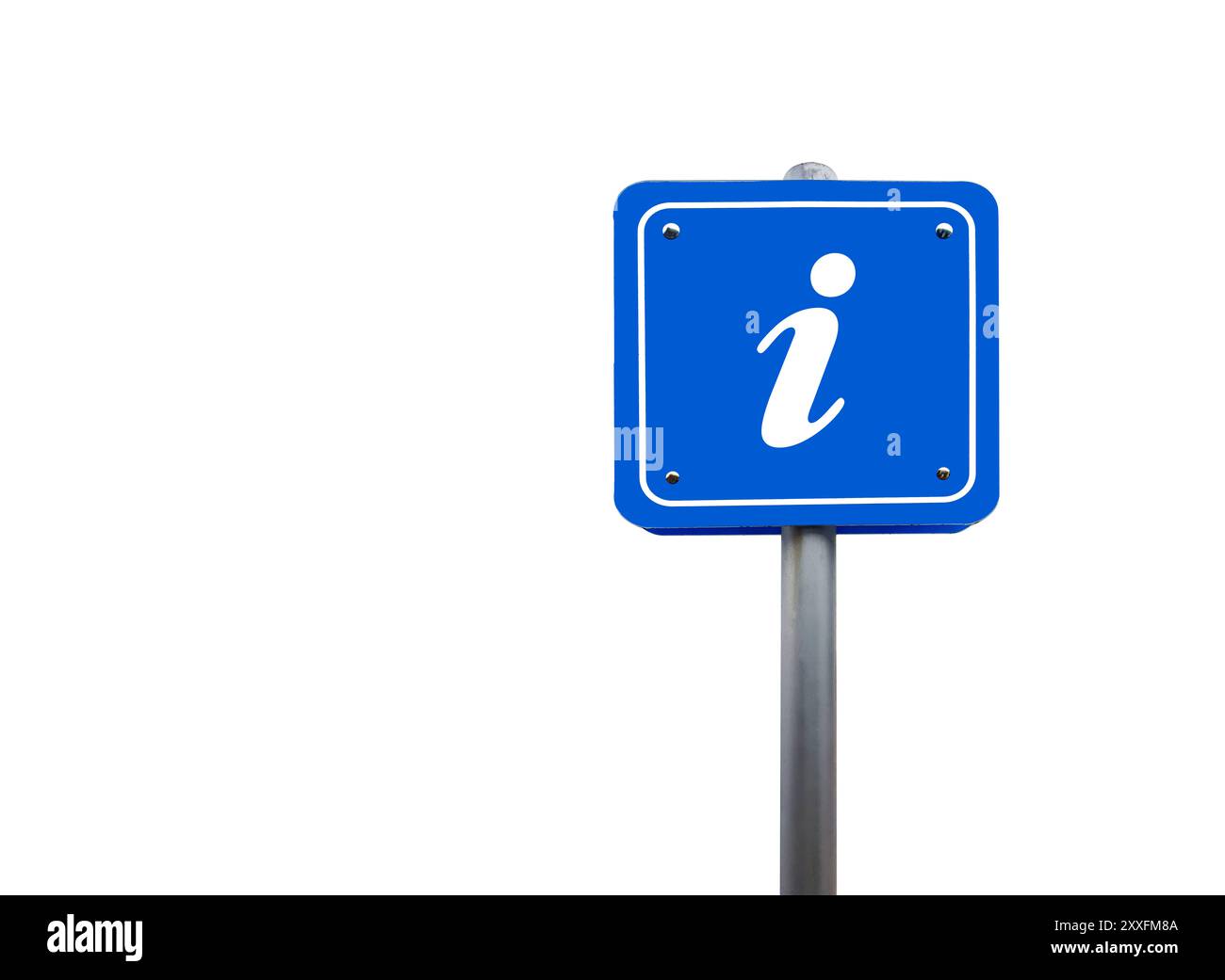 Blue information sign featuring a lowercase "i" symbol, with detailed ...