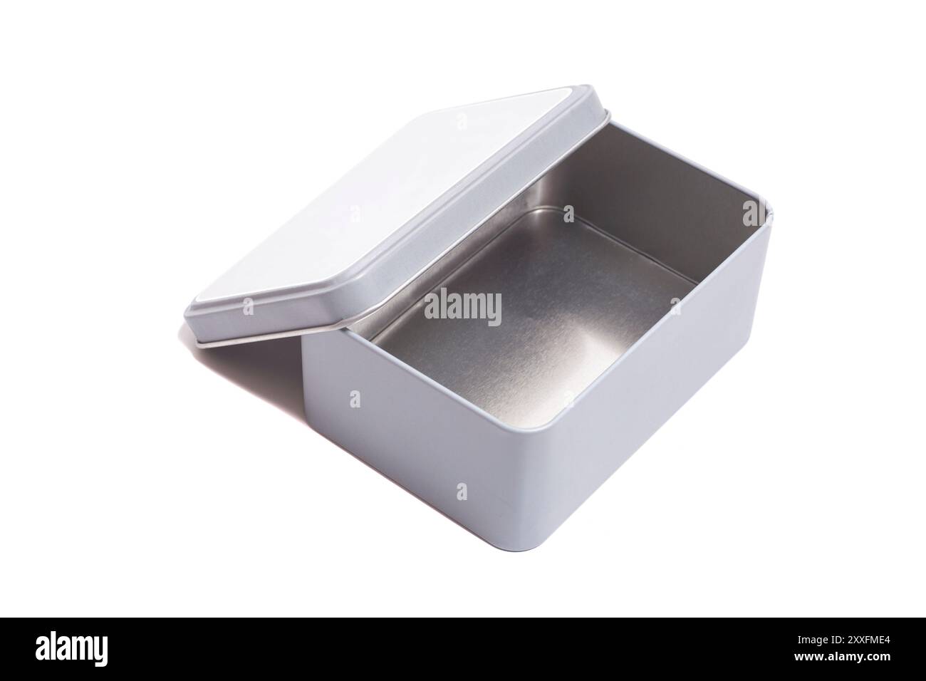 Small metal box isolated on white Stock Photo - Alamy