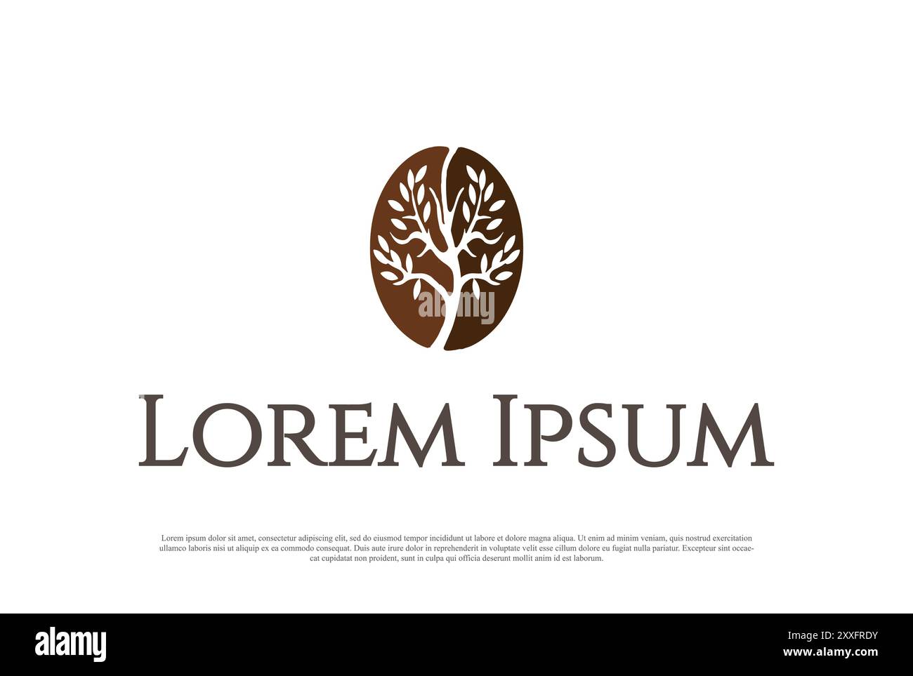 Simple Minimalist Coffee Bean with Plant Tree for Shop, Cafe ...