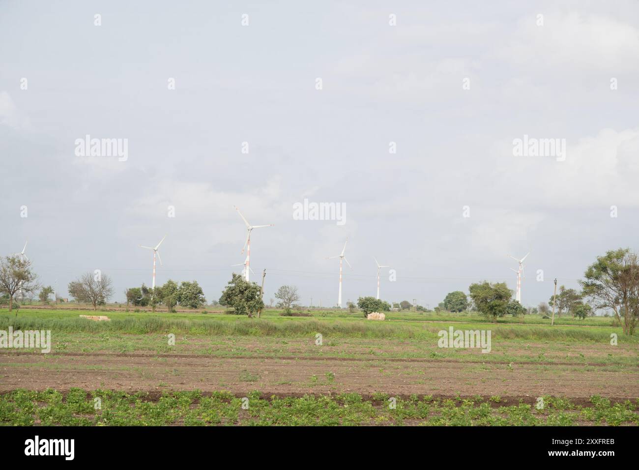 Serene Stream Flowing Through Lush Landscape Beside Urban Encroachment ...