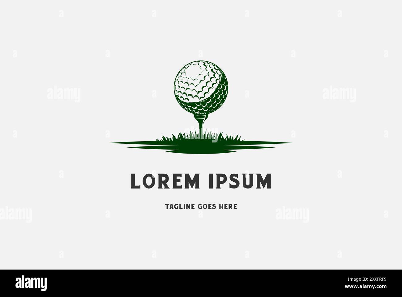 Golf Ball and Tee with Grass for Sport Club Logo Design Vector Stock ...