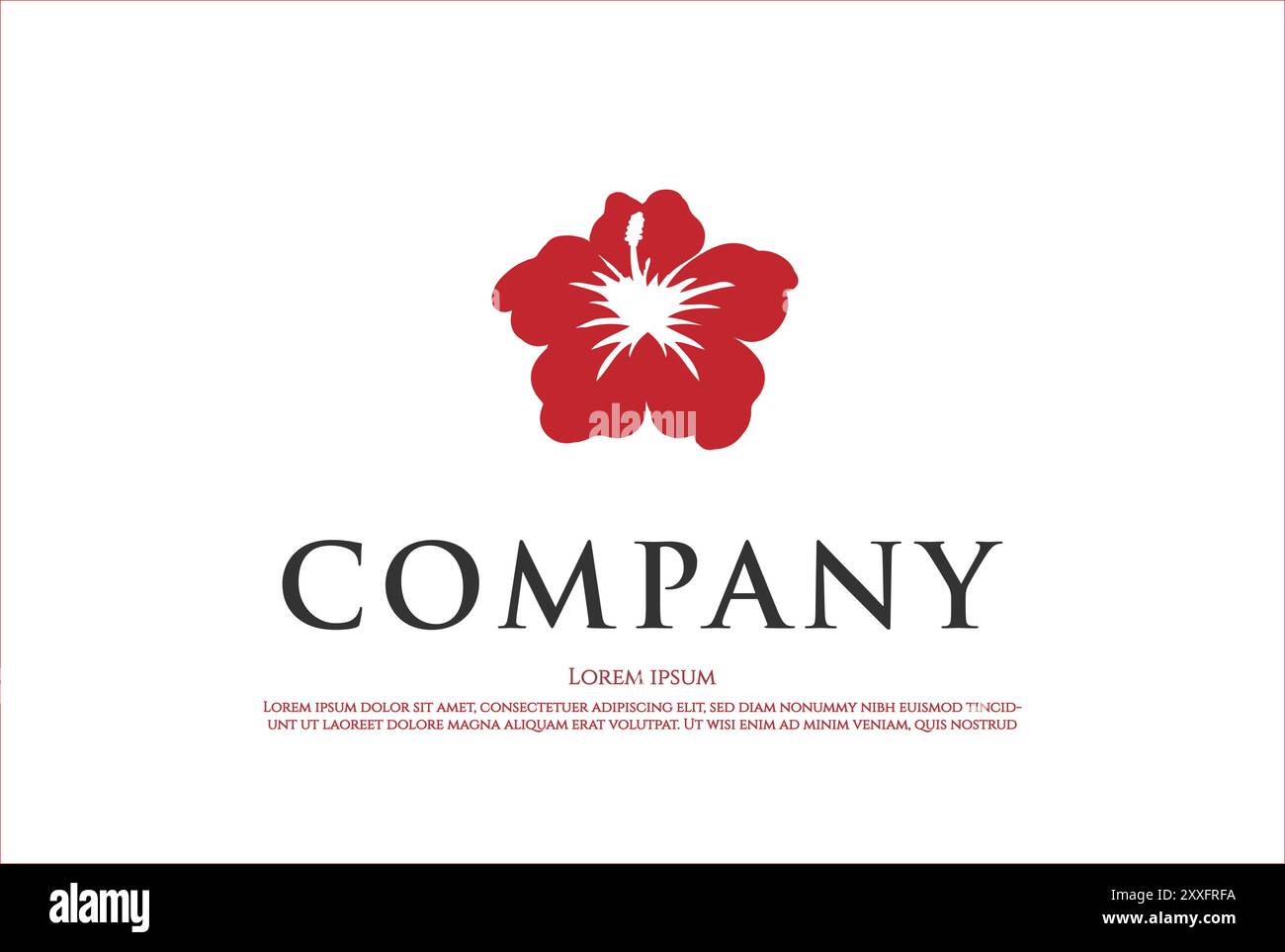 Simple Minimalist Hawaiian Hibiscus Flower Logo Design Vector Stock ...