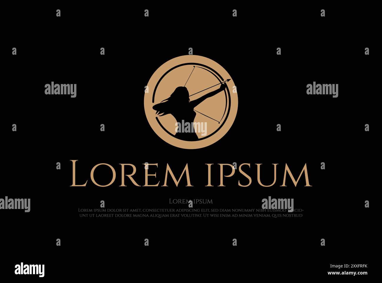 Vintage Woman Archer for Archery Sport Club Logo Design Vector Stock ...