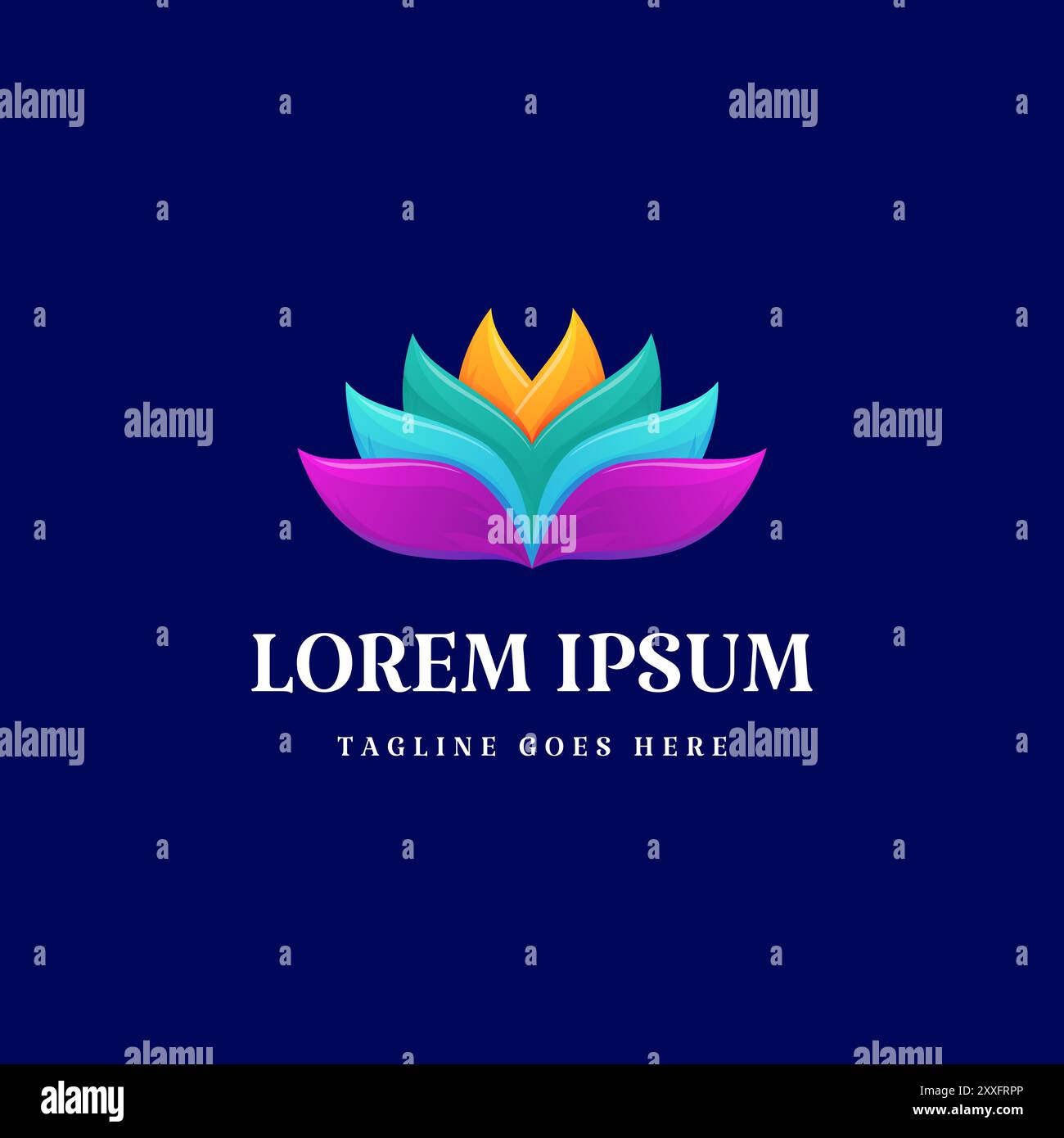 Geometric Colorful Modern Lotus Logo Design Vector Stock Vector Image ...