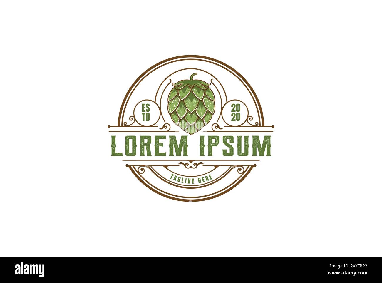 Vintage Rustic Antique Old Hipster Hop for Craft Beer Brewing Brewery ...