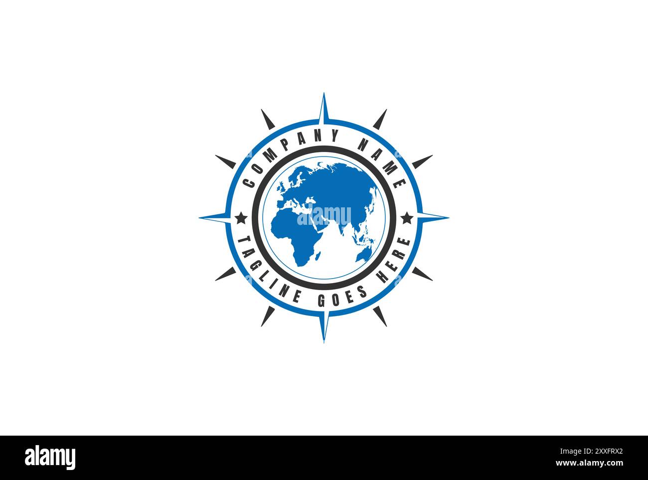 Compass and Globe World for Global Expedition Travel Navigation Logo Design Vector Stock Vector ...