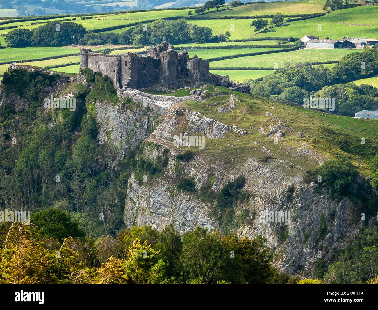Carreg Cennen Castle in Brecon Beacons National Park, South Wales. UK ...