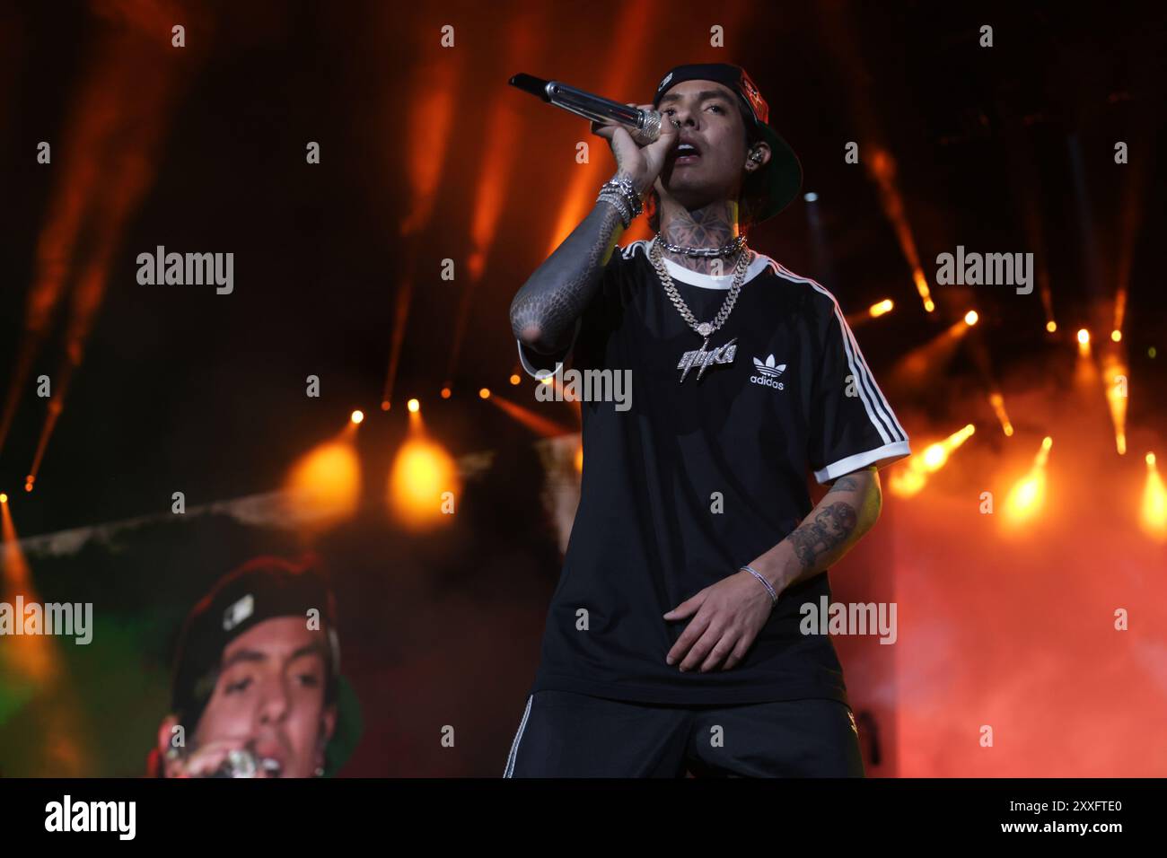 Mexico City, Mexico. 23rd Aug, 2024. Mexican singer Natanael Cano ...