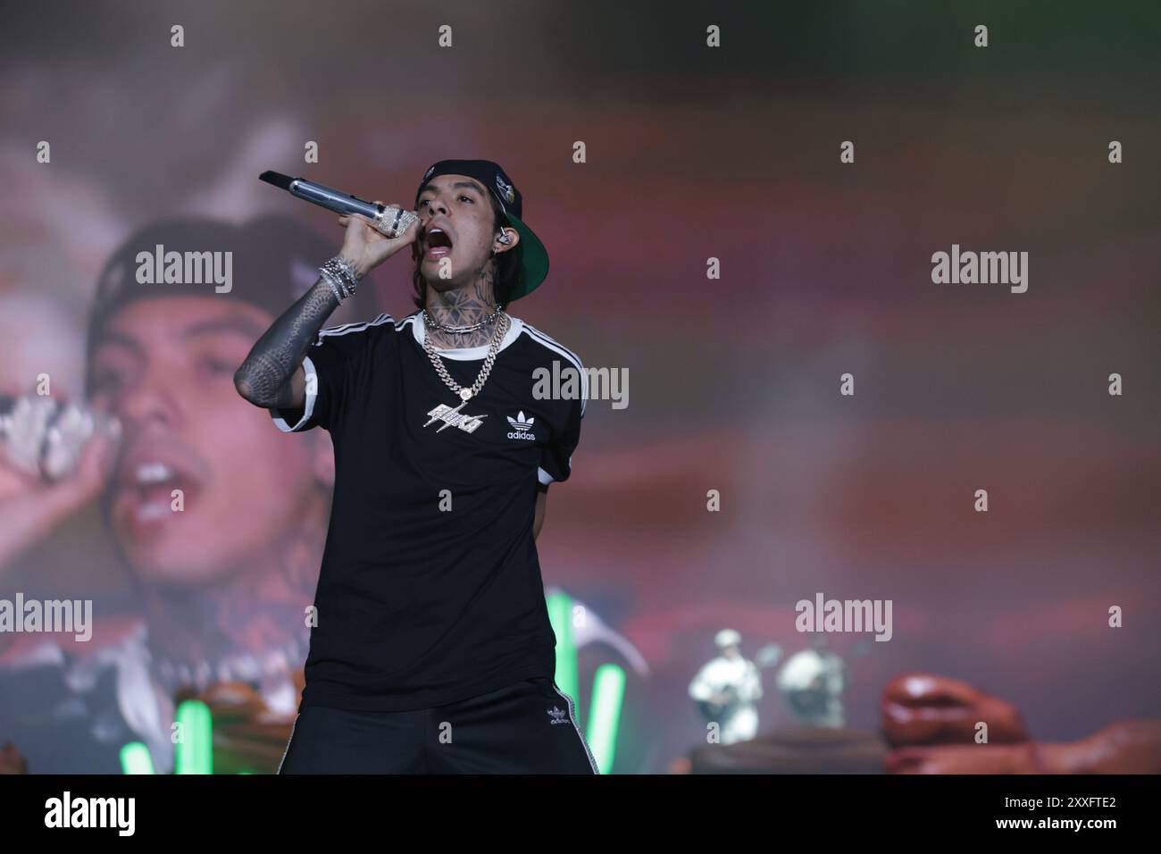 Mexico City, Mexico. 23rd Aug, 2024. Mexican singer Natanael Cano ...