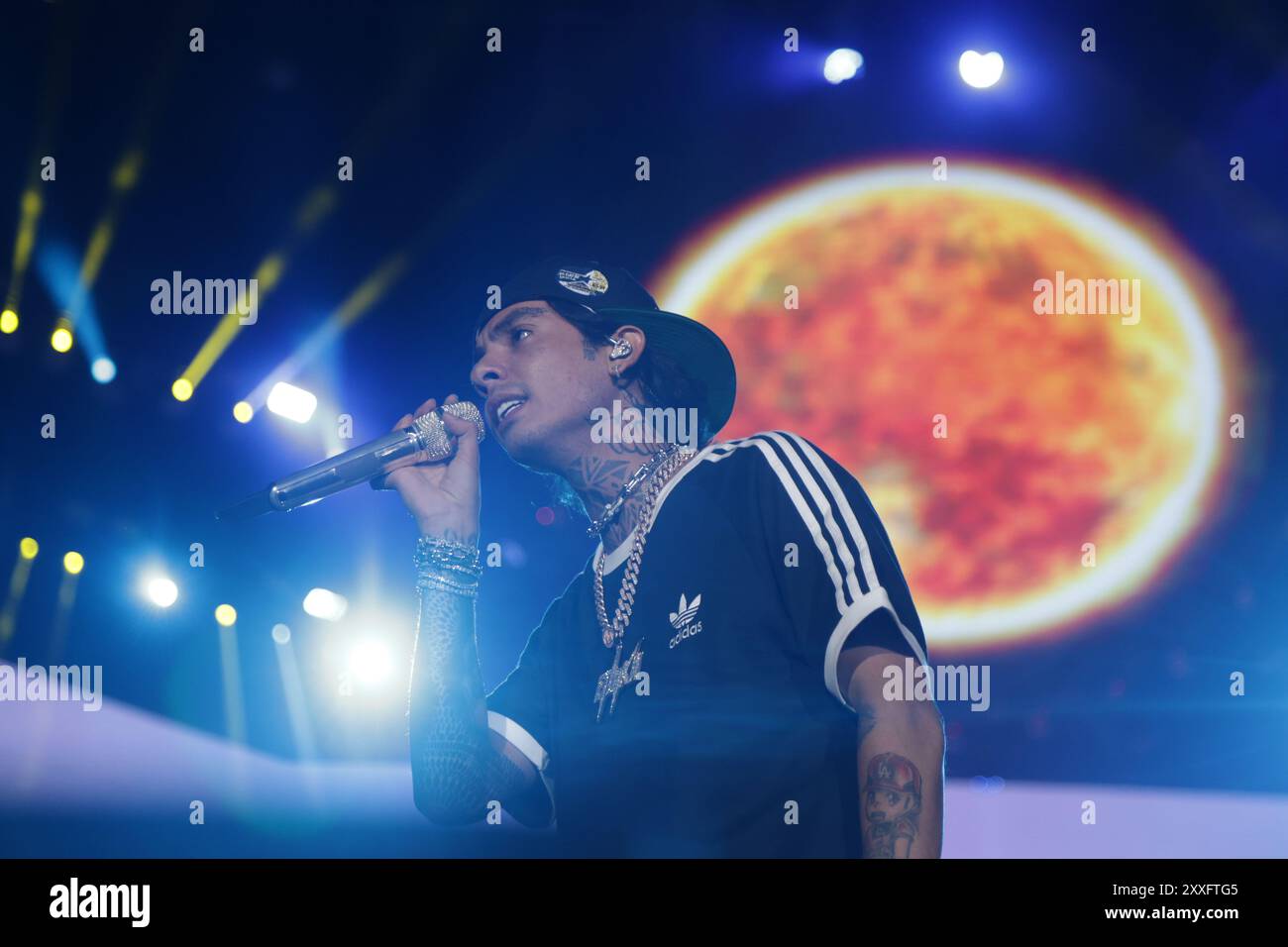 Mexico City, Mexico. 23rd Aug, 2024. Mexican singer Natanael Cano ...