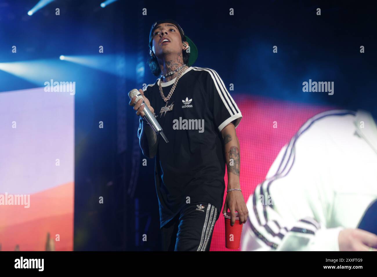 Mexico City, Mexico. 23rd Aug, 2024. Mexican singer Natanael Cano ...