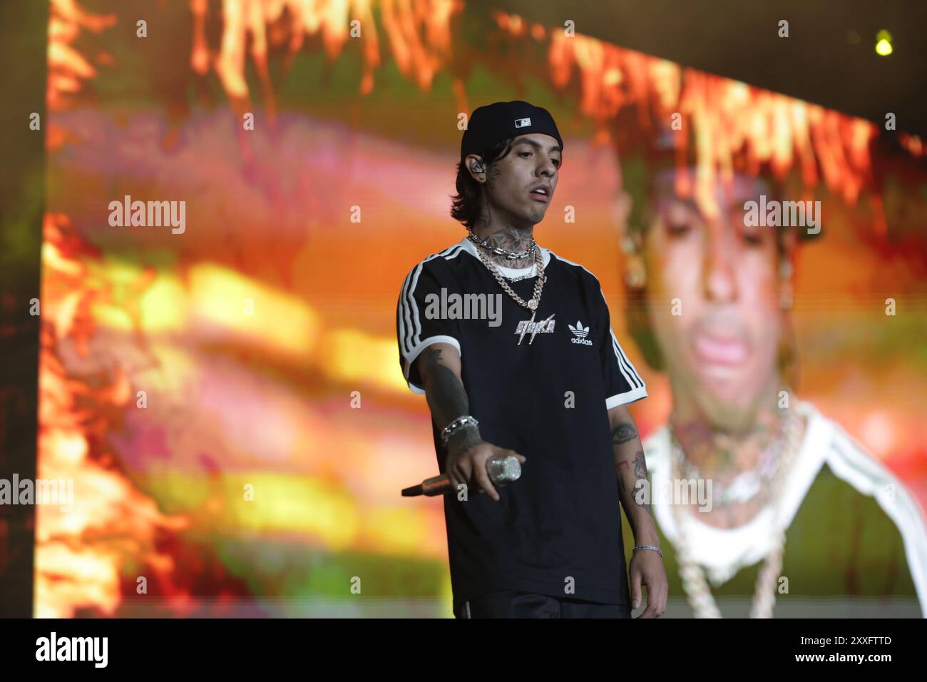 Mexico City, Mexico. 23rd Aug, 2024. Mexican singer Natanael Cano ...