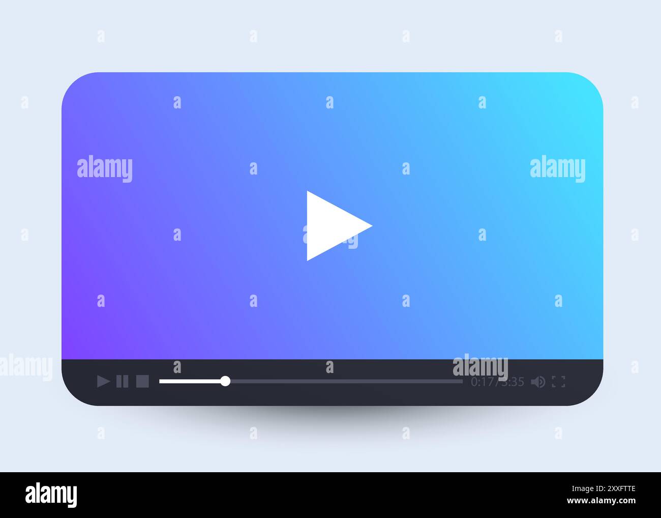 Flat video player template for web and mobile apps. Vector illustration ...