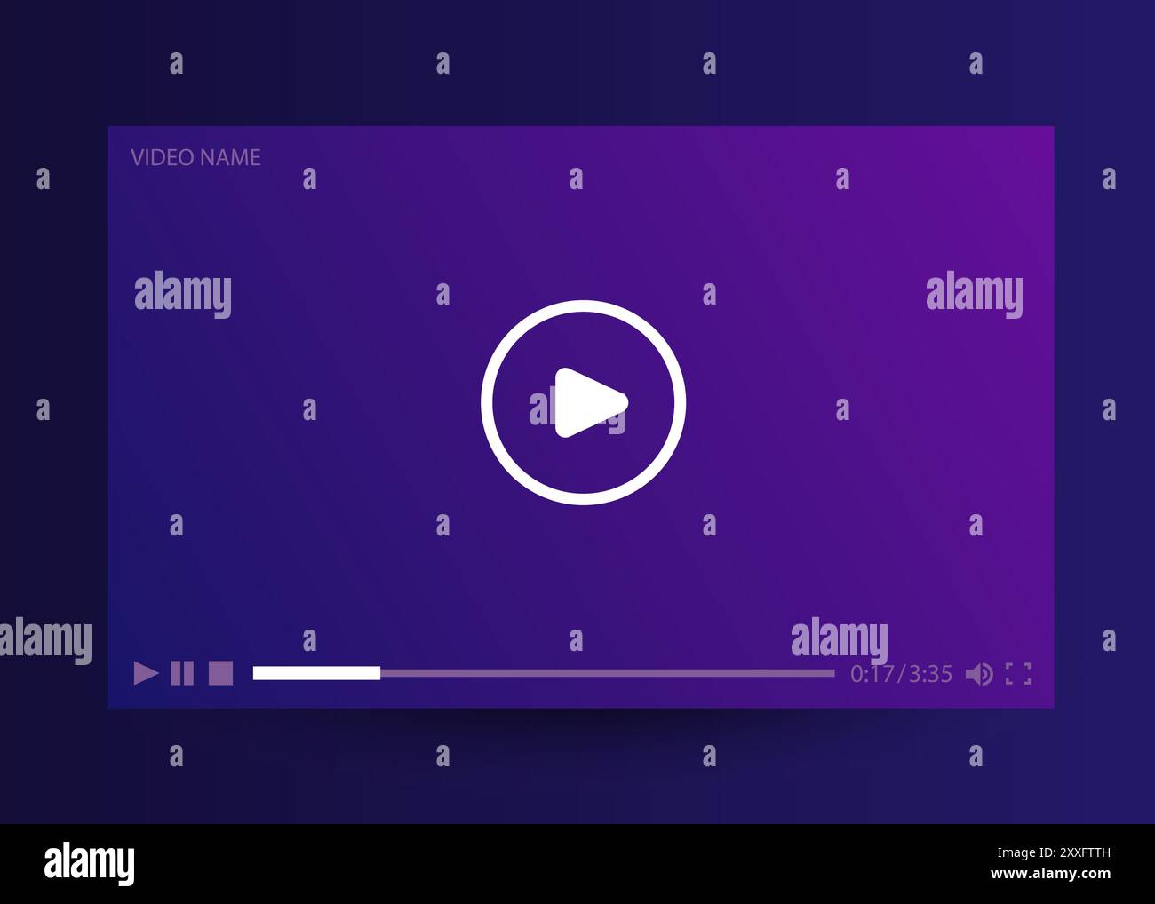 Flat video player template for web and mobile apps. Vector illustration ...