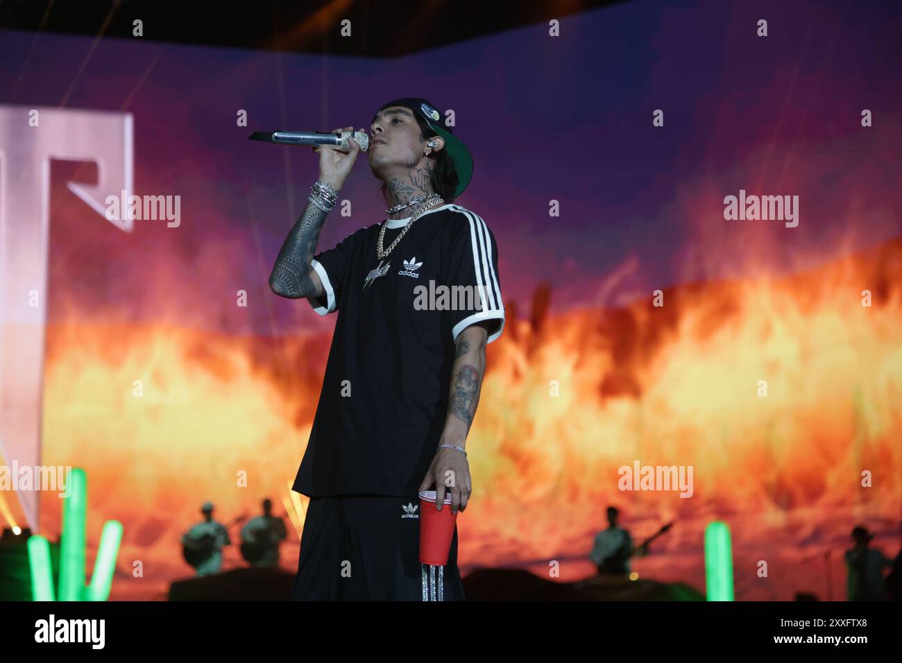 Mexico City, Mexico. 23rd Aug, 2024. Mexican singer Natanael Cano ...