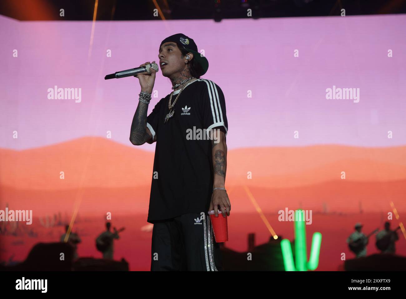 Mexico City, Mexico. 23rd Aug, 2024. Mexican singer Natanael Cano ...
