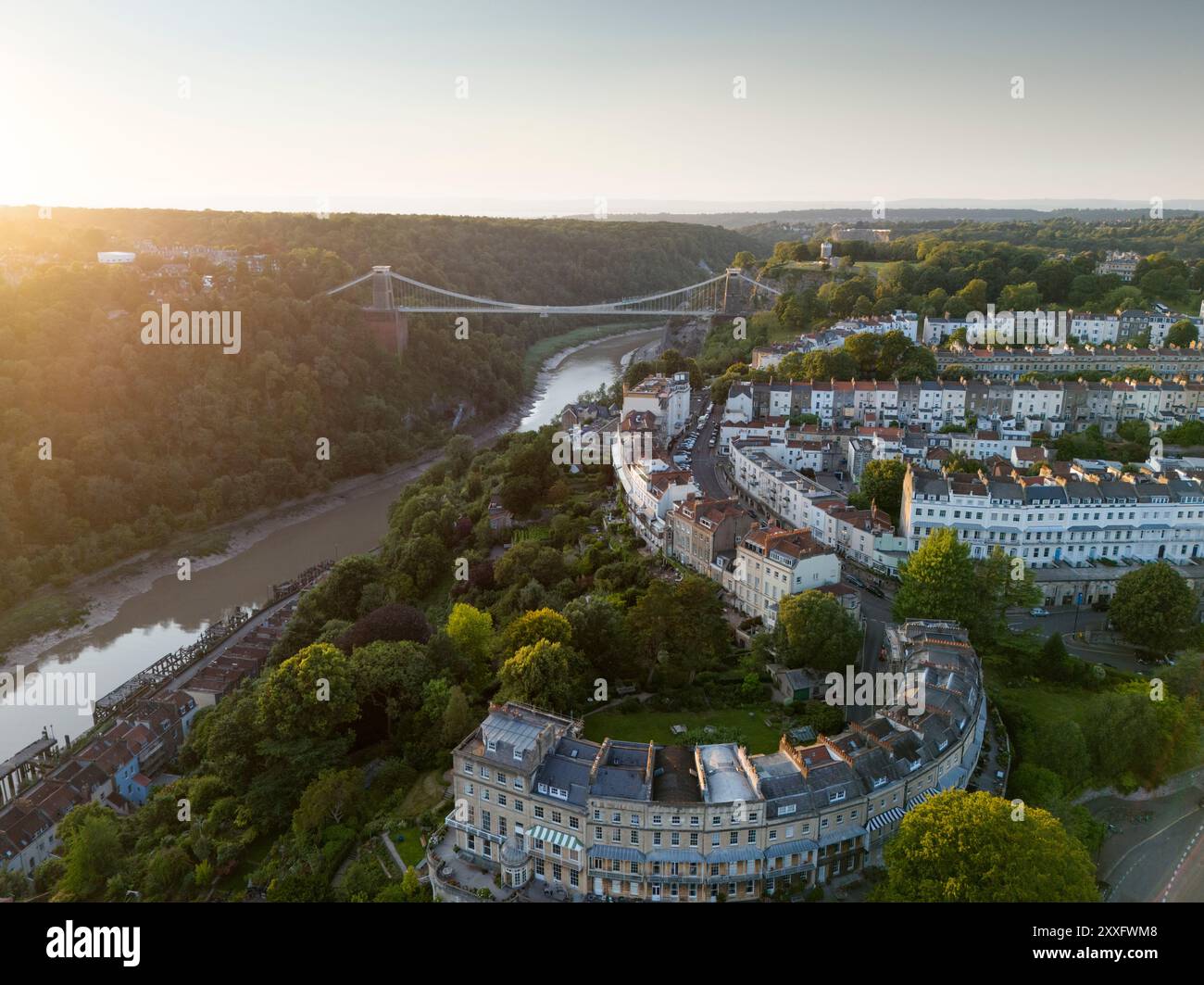 Clifton village and Clifton Suspension Bridge. Bristol, UK Stock Photo ...