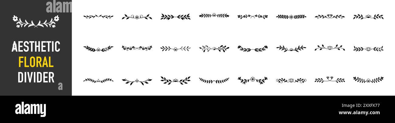 Aesthetic floral decorative divider element, Text separator decorative ...