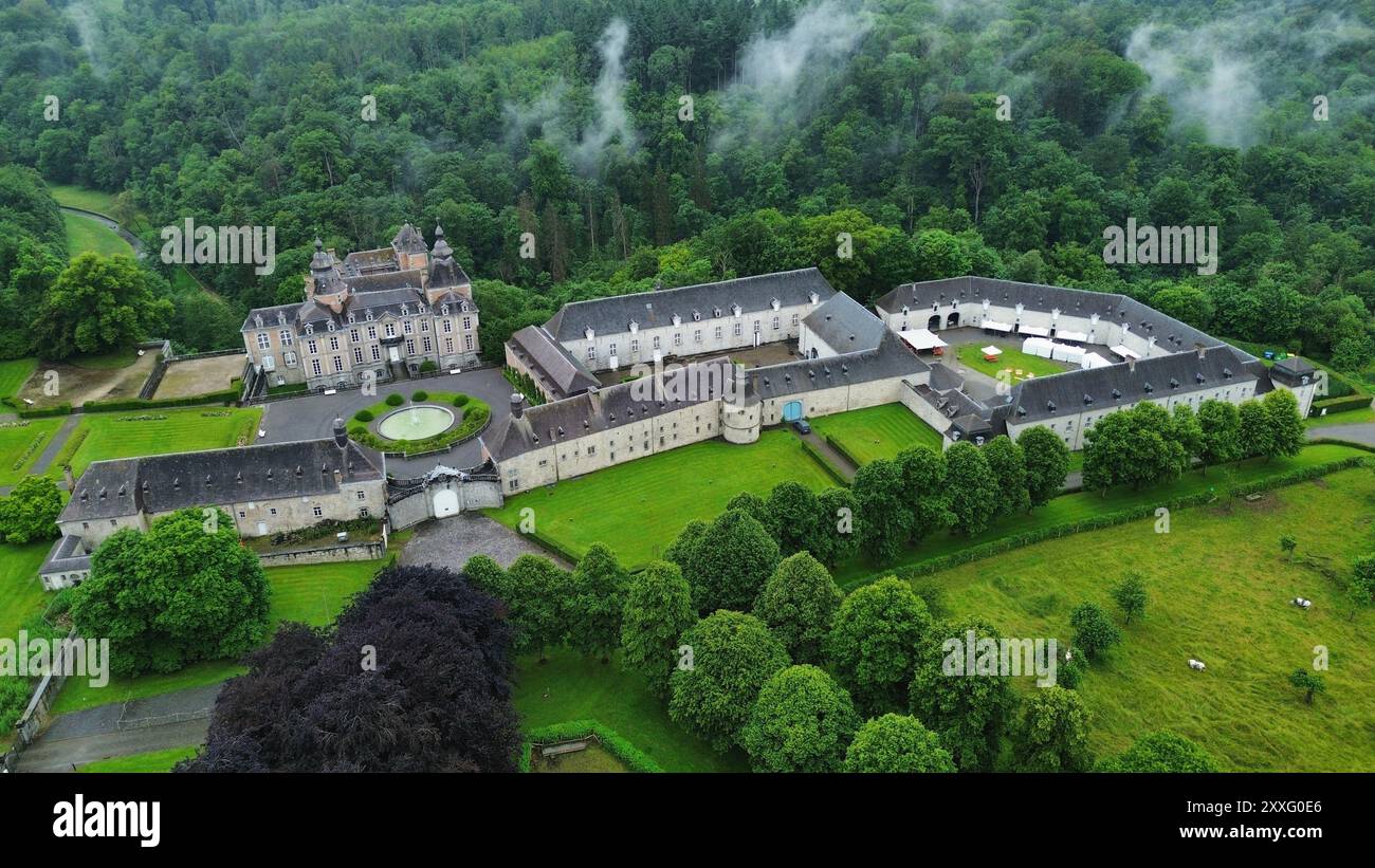 drone photo Modave castle Belgium europe Stock Photo - Alamy
