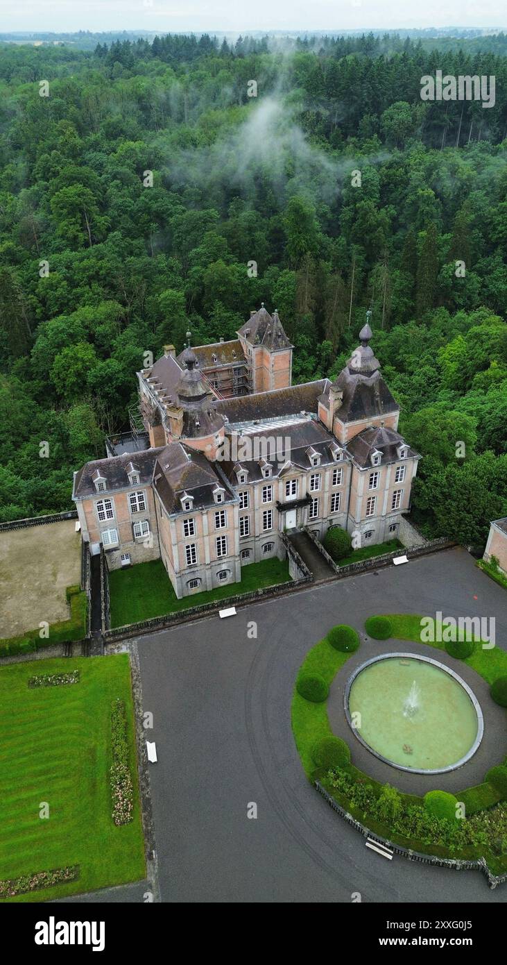 drone photo Modave castle Belgium europe Stock Photo - Alamy
