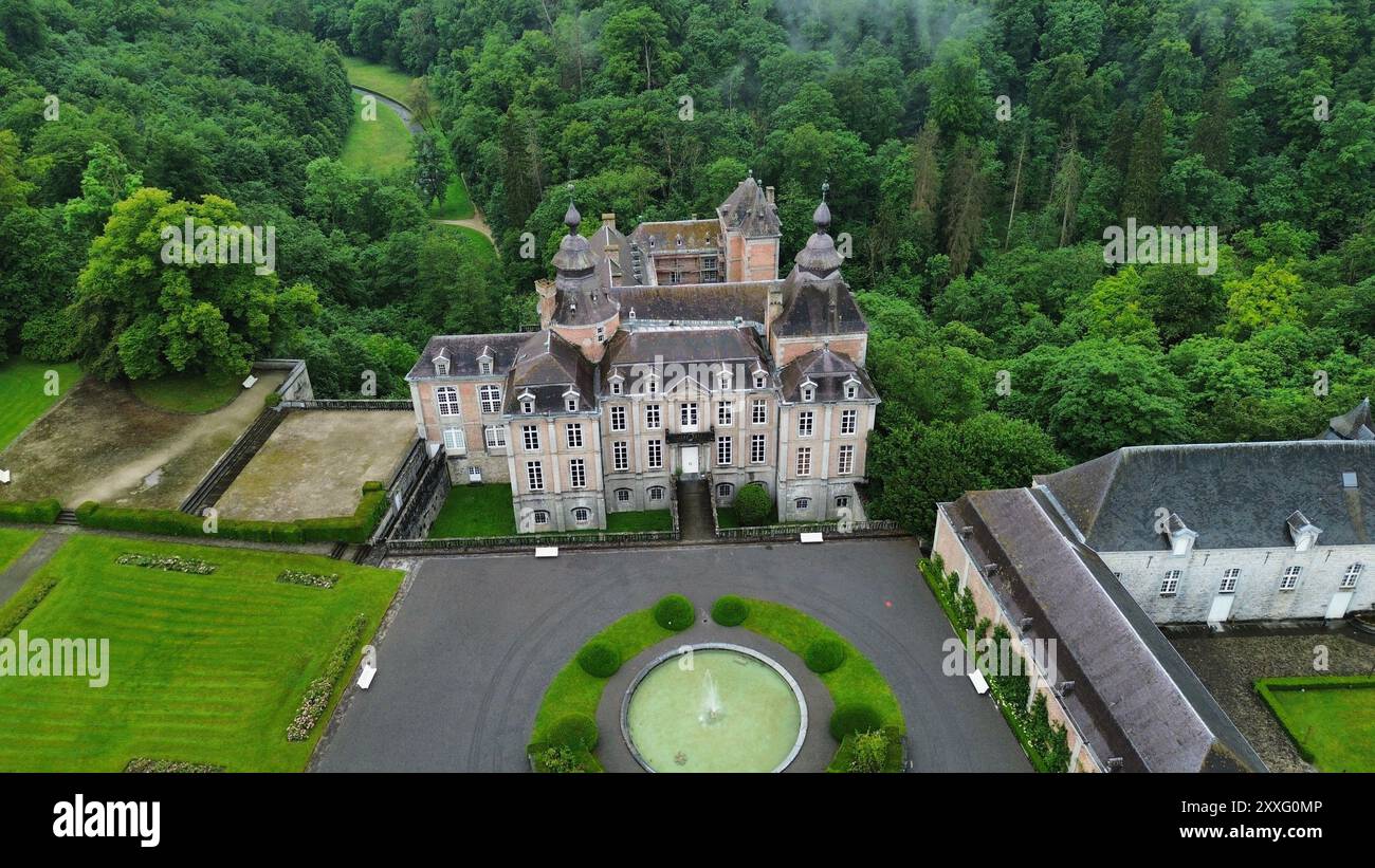 drone photo Modave castle Belgium europe Stock Photo - Alamy