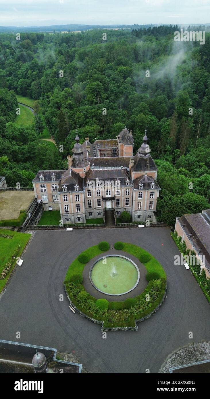 drone photo Modave castle Belgium europe Stock Photo - Alamy