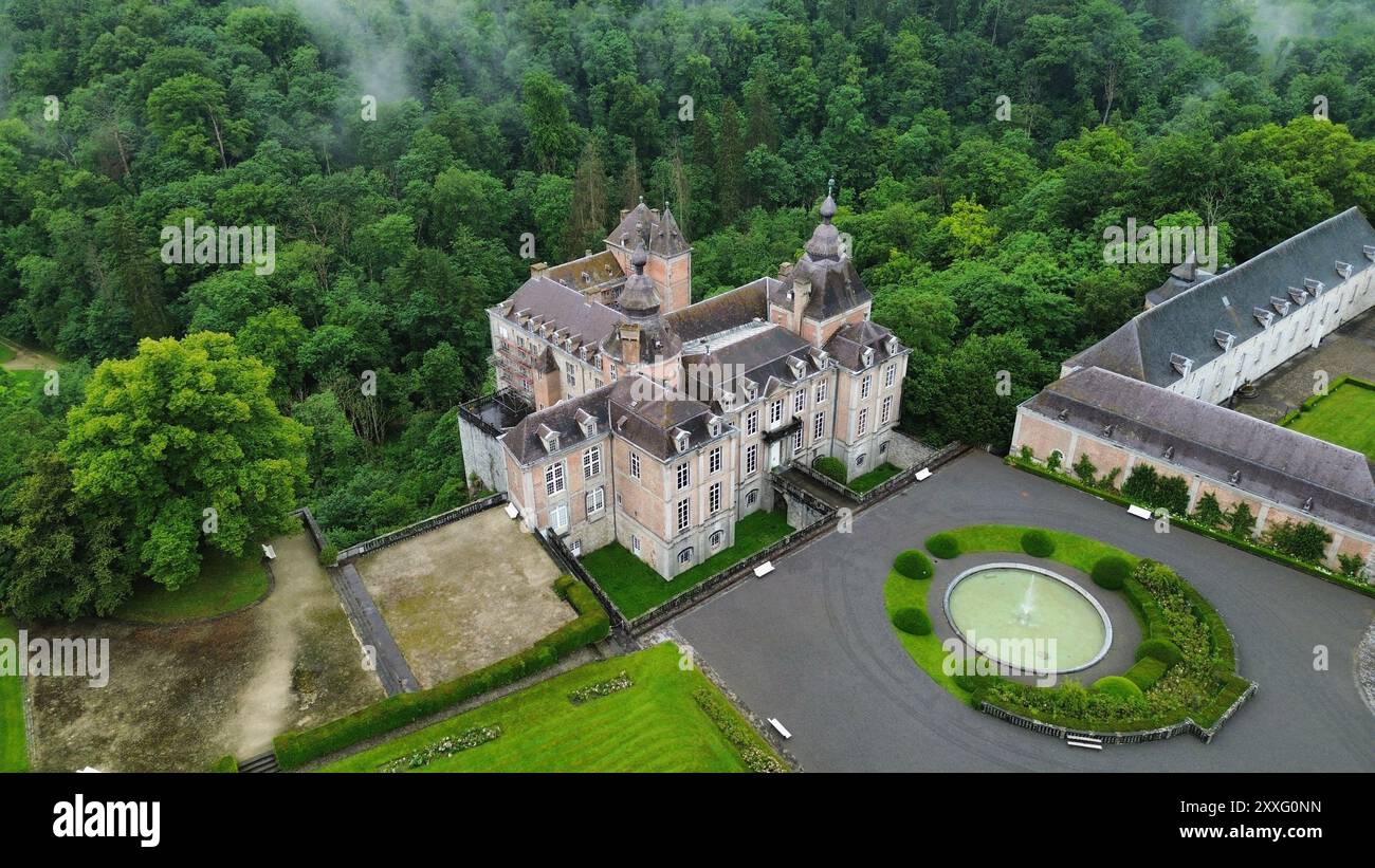 drone photo Modave castle Belgium europe Stock Photo - Alamy