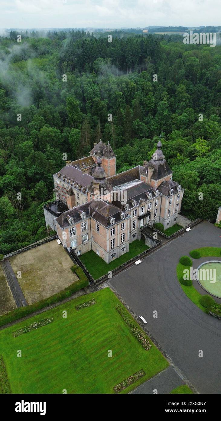 drone photo Modave castle Belgium europe Stock Photo - Alamy