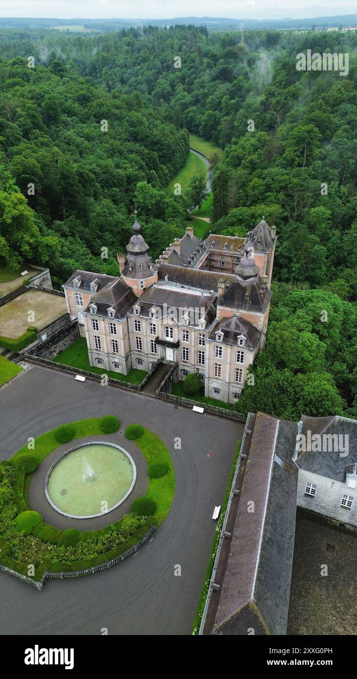 drone photo Modave castle Belgium europe Stock Photo - Alamy