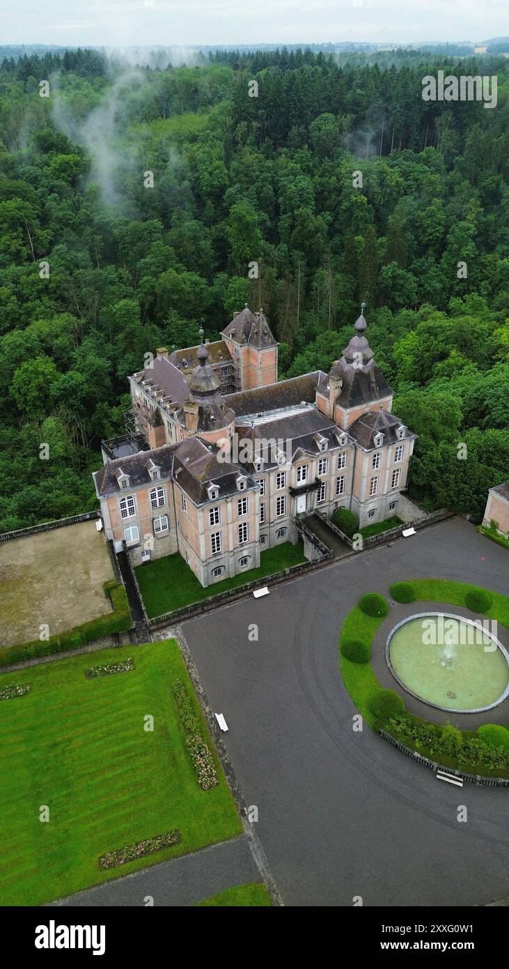 drone photo Modave castle Belgium europe Stock Photo - Alamy