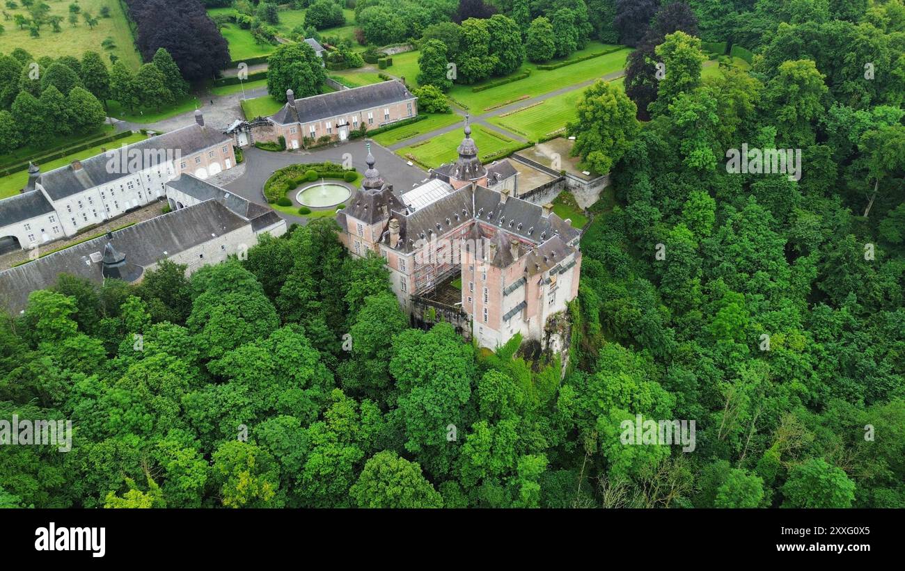 drone photo Modave castle Belgium europe Stock Photo - Alamy