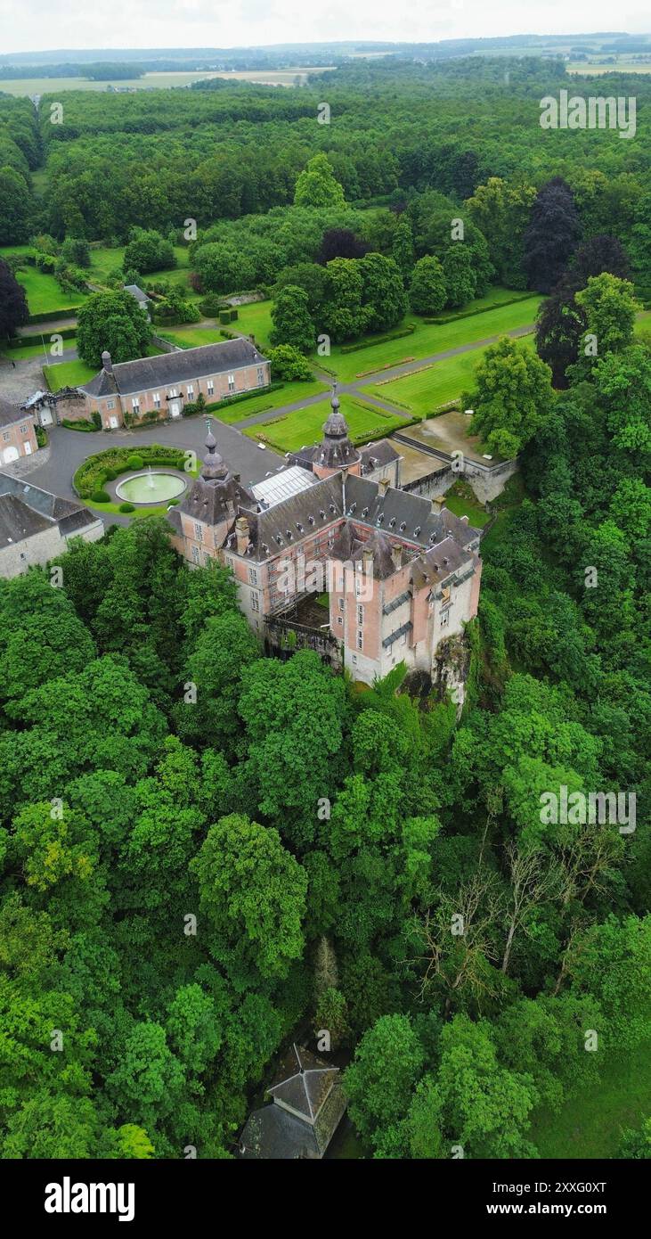 drone photo Modave castle Belgium europe Stock Photo - Alamy