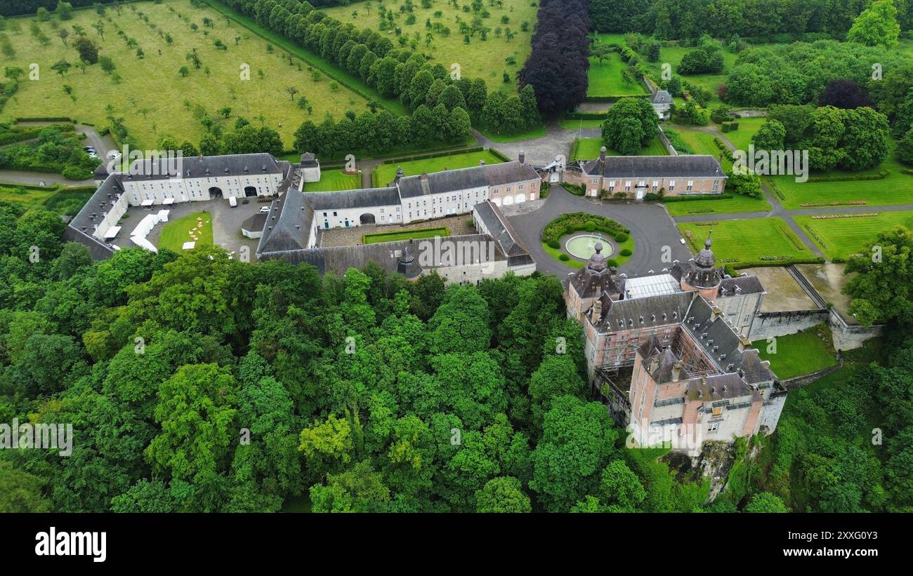 drone photo Modave castle Belgium europe Stock Photo - Alamy