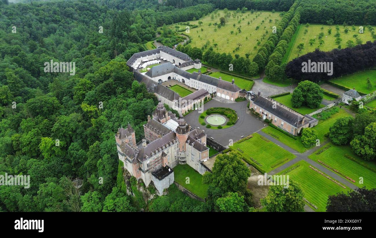 drone photo Modave castle Belgium europe Stock Photo - Alamy