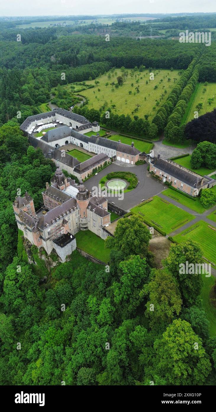 drone photo Modave castle Belgium europe Stock Photo - Alamy