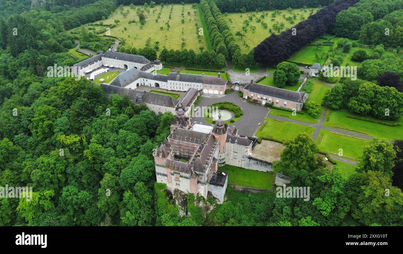 drone photo Modave castle Belgium europe Stock Photo - Alamy