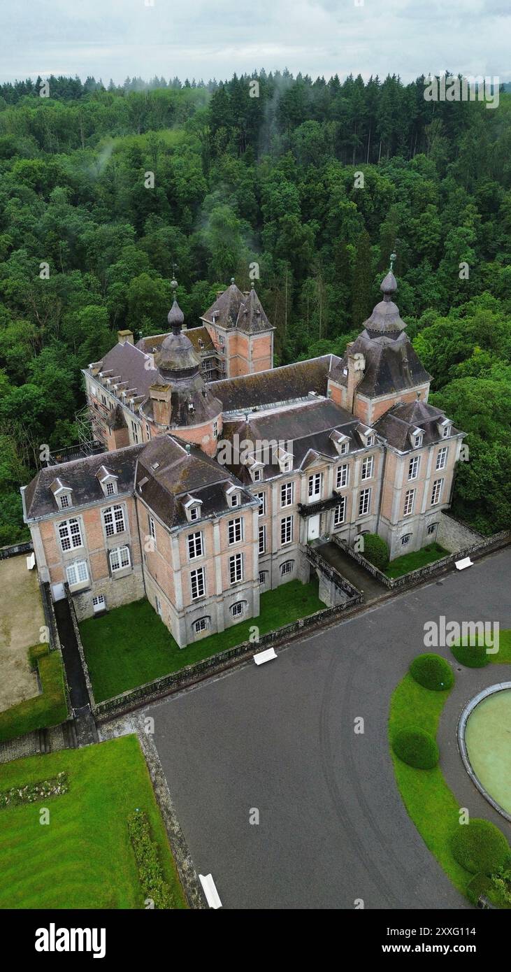 drone photo Modave castle Belgium europe Stock Photo - Alamy