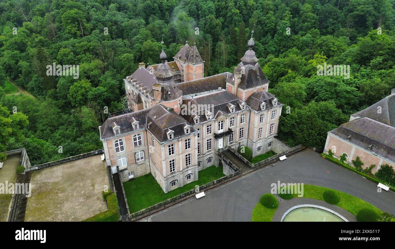 drone photo Modave castle Belgium europe Stock Photo - Alamy