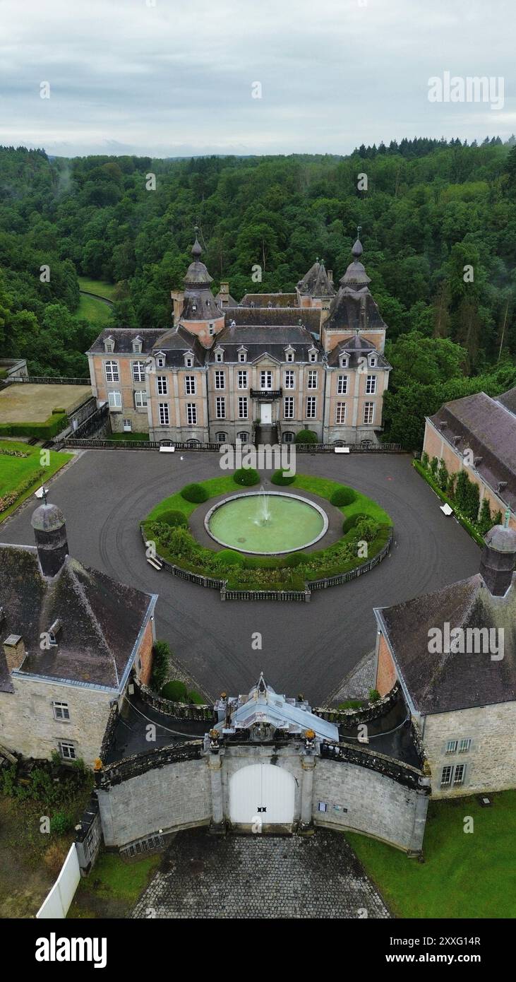 drone photo Modave castle Belgium europe Stock Photo - Alamy
