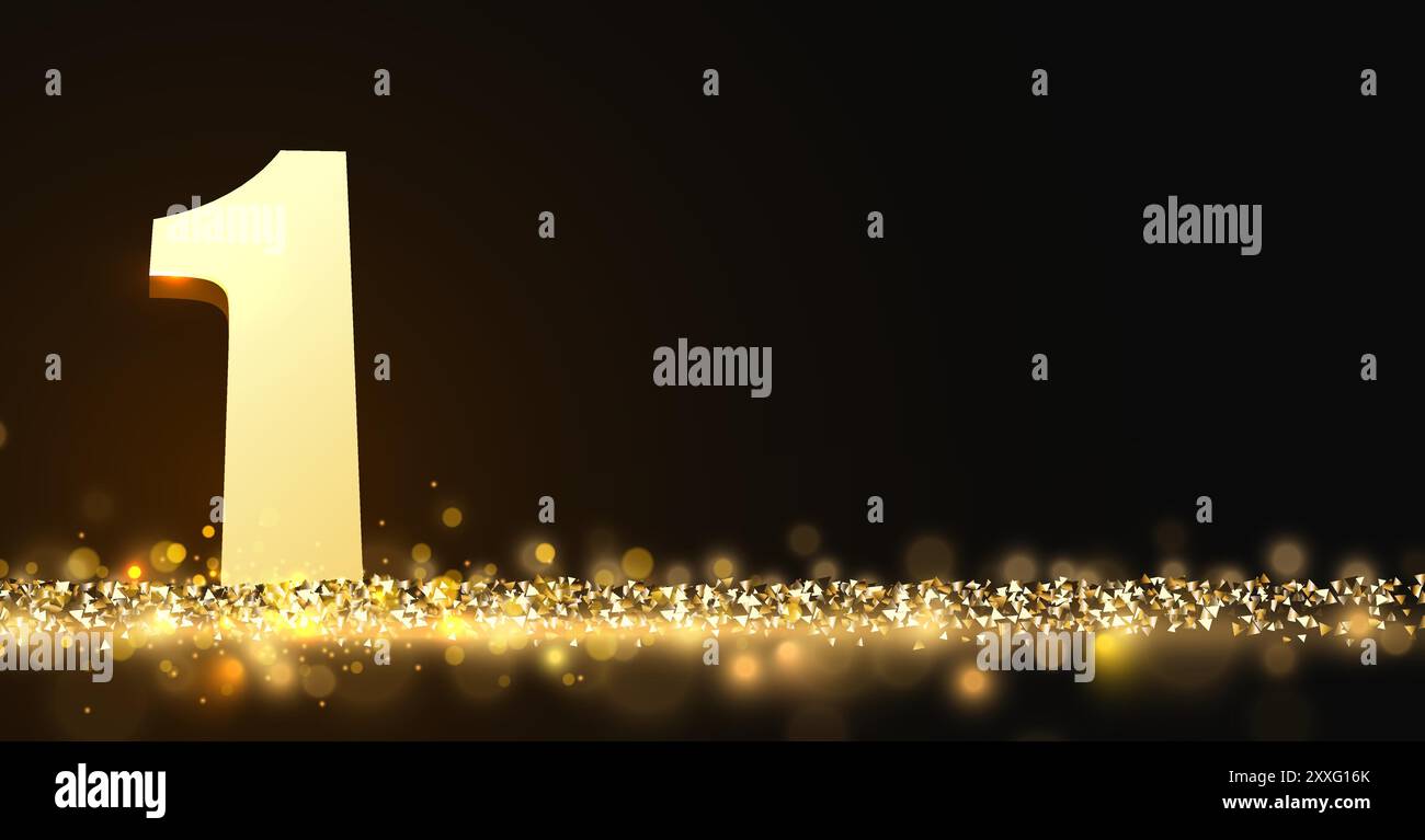 Golden number One. 1. Concept of victory, achievement, success ...