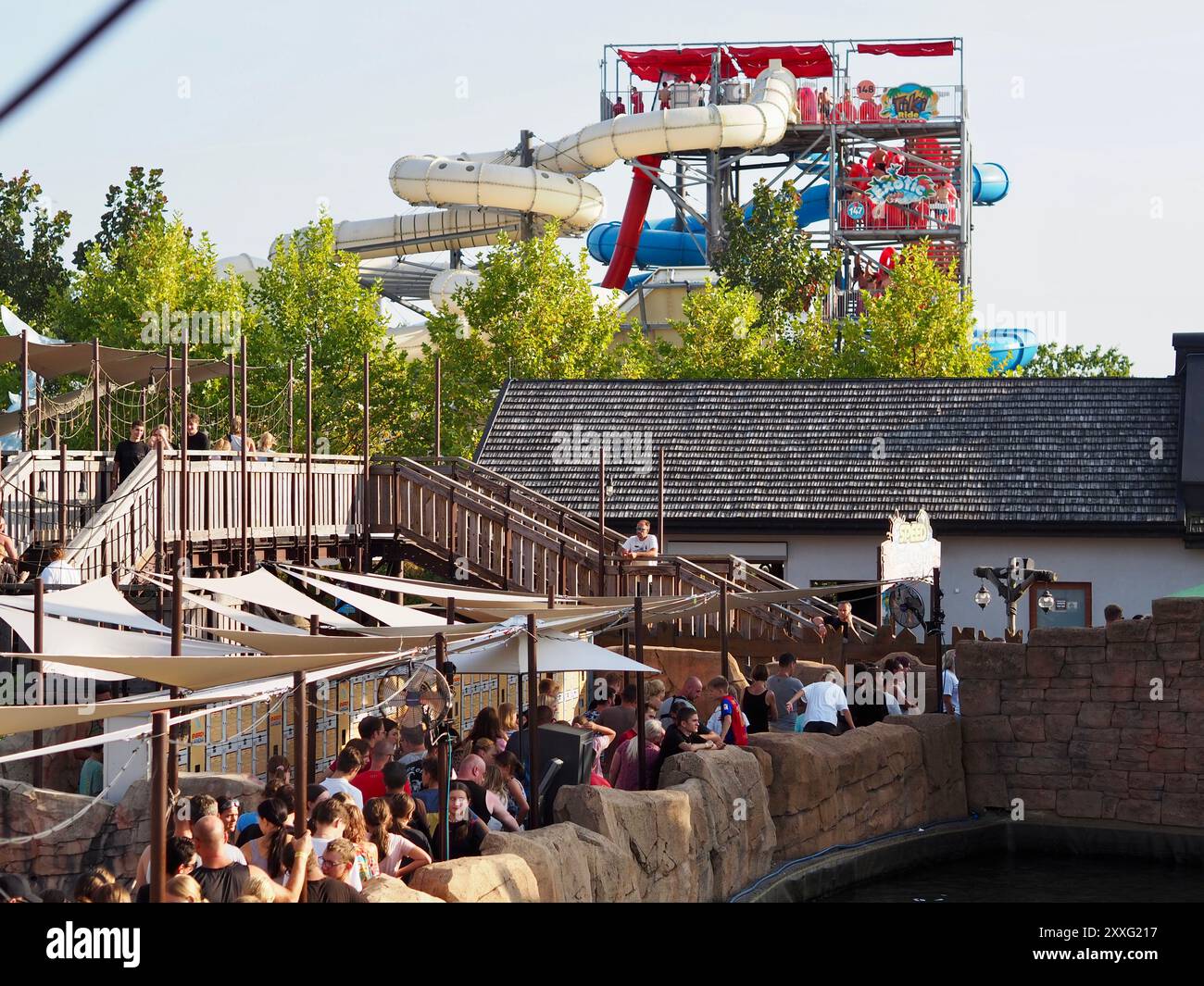 Energylandia, Poland - August 23, 2024: Amusement park with crowds of ...