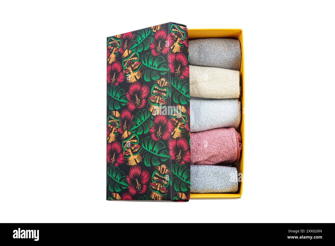 Socks for Sale in a Box. Gift set of six grey, white and black socks in ...