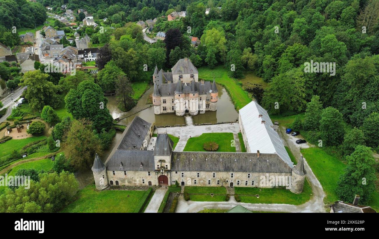 drone photo Spontin castle Belgium europe Stock Photo - Alamy
