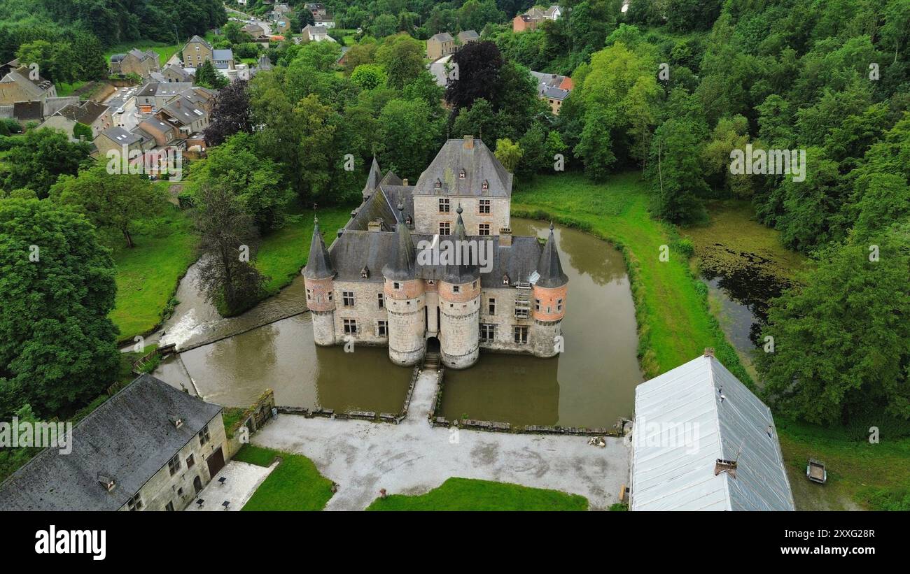drone photo Spontin castle Belgium europe Stock Photo - Alamy