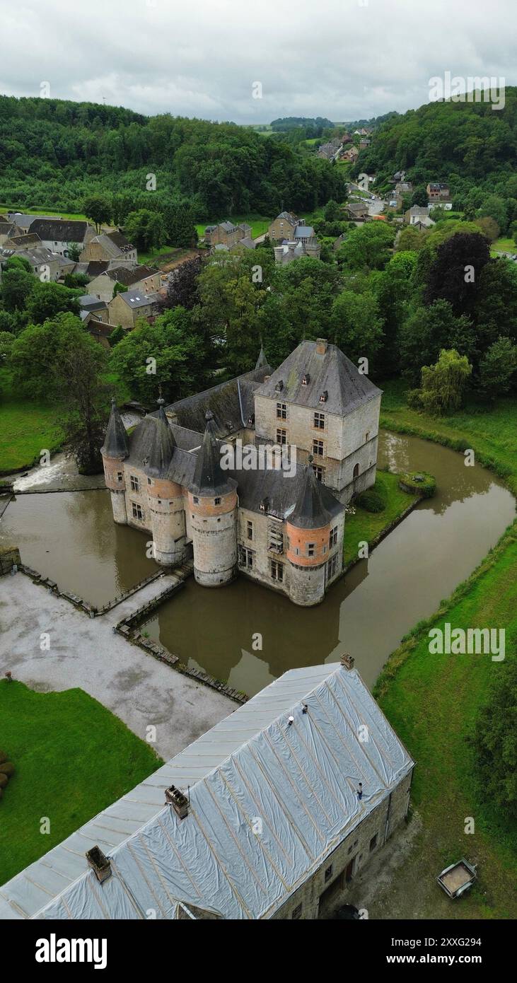 drone photo Spontin castle Belgium europe Stock Photo - Alamy